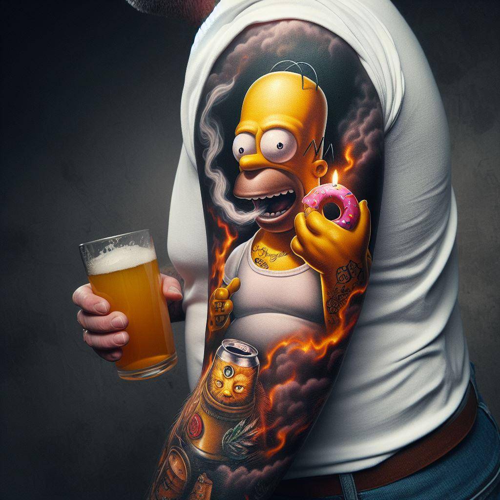 Homer Simpson Tattoo: Exploring the Comedic Canvas - Your Own Tattoo ...